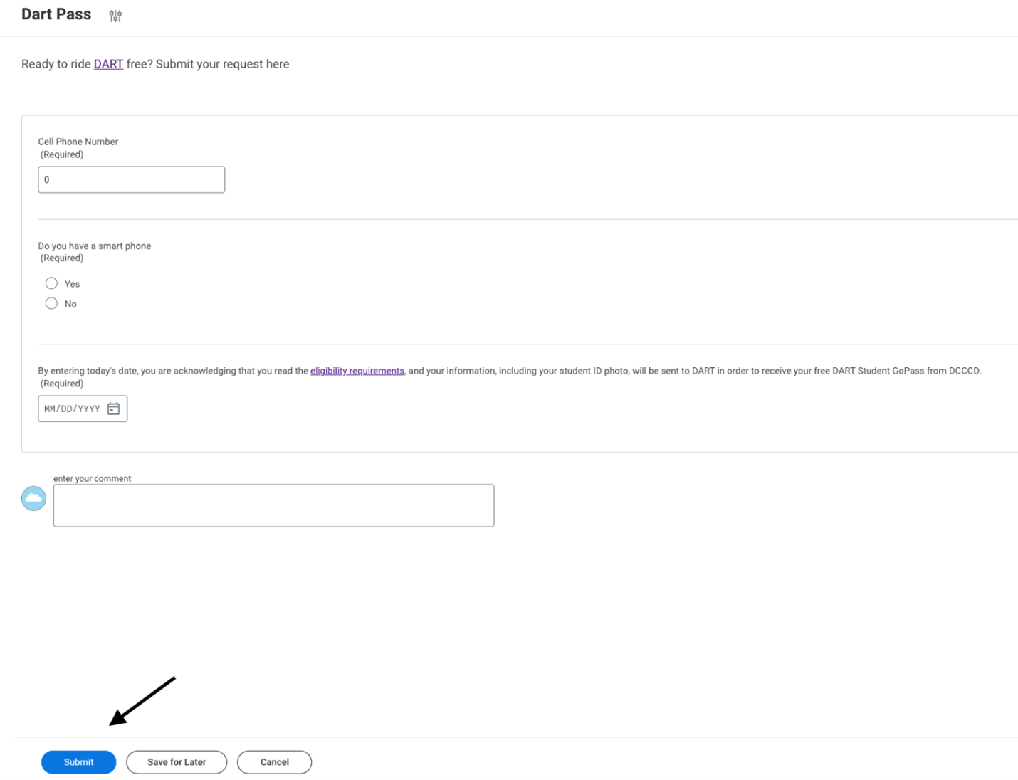 Request a DART GoPass in Workday – Dallas College